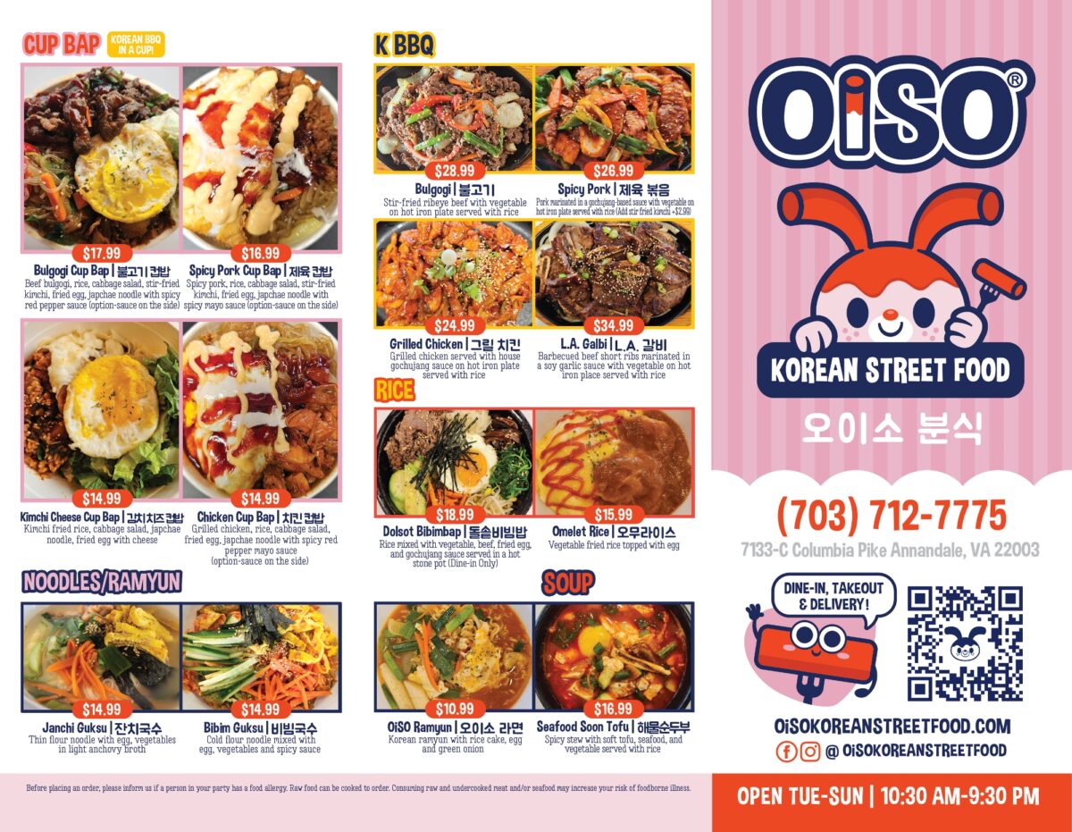 Our Menu – Oiso Korean Street Food